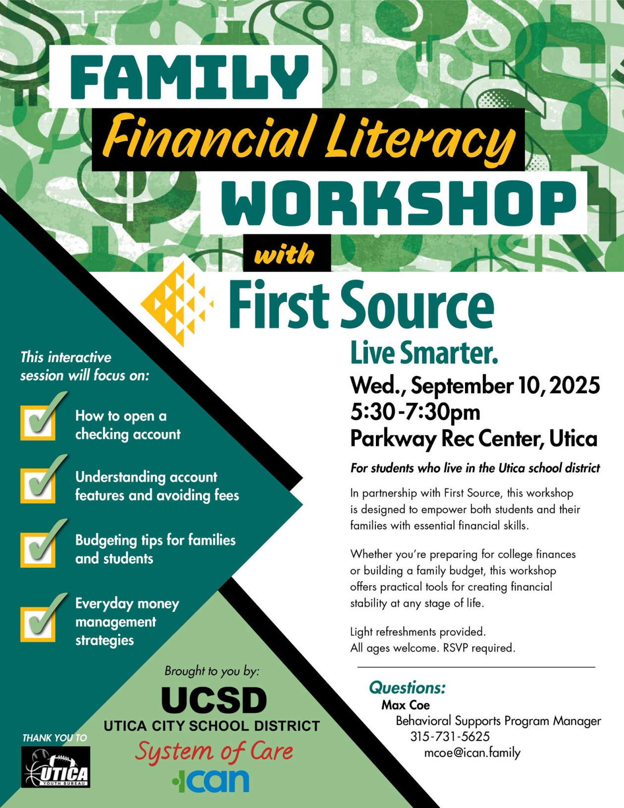 Family Financial Literacy Workshop | Cornhill Revitalization Project